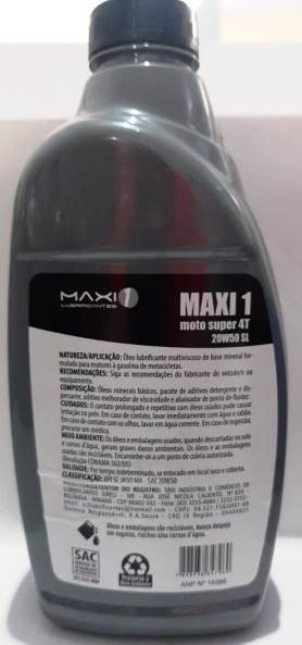 Óleo Maxi 1 milhas 20W50SL mineral