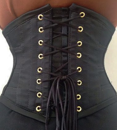 Corset Ribbon Moderno para Tight Lacing em Sarja Acetinada