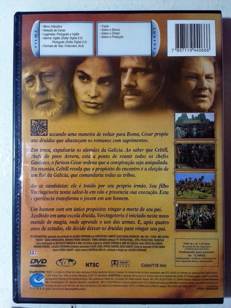 DVD A Lenda de um Guerreiro Original Druids Christopher Lambert