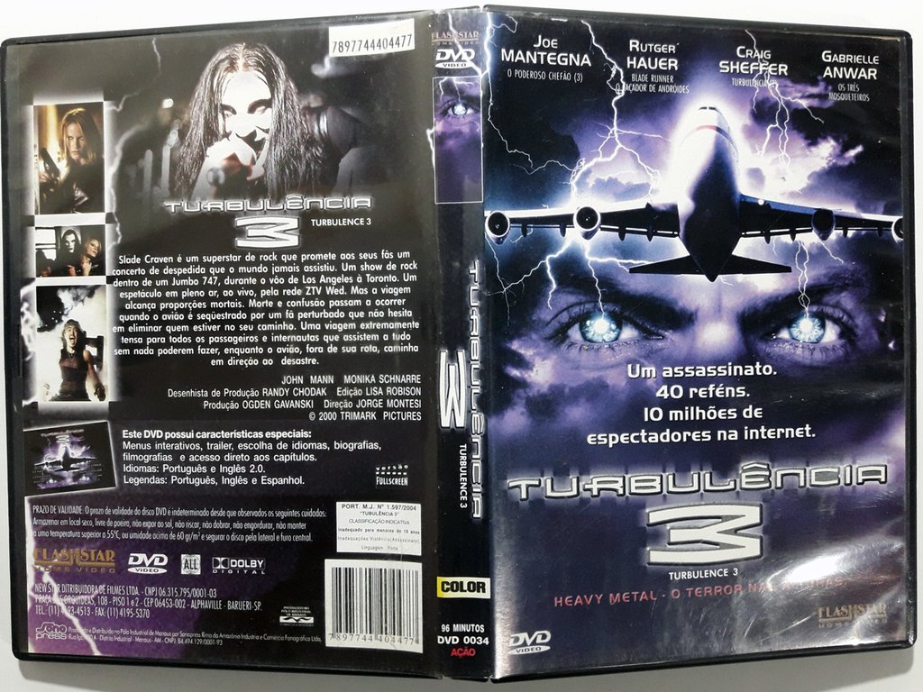 DVD Turbulência 3 Original Turbulence Heavy Metal O Terror Nas Alturas