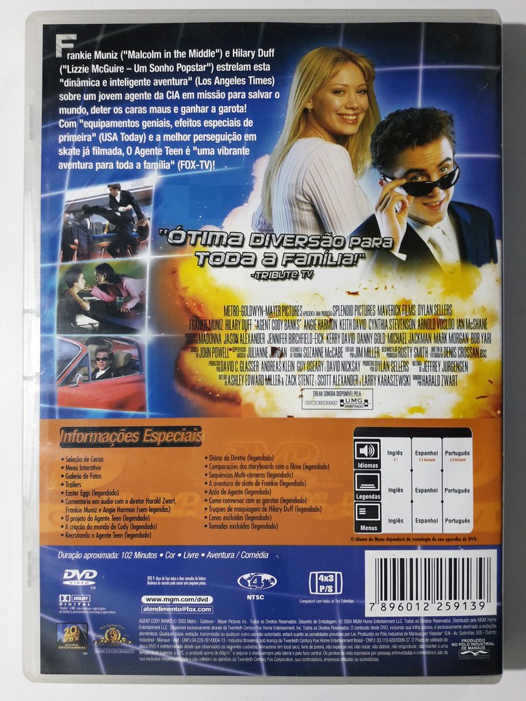 DVD O Agente Teen Frankie Muniz Hilary Duff Edição Especial