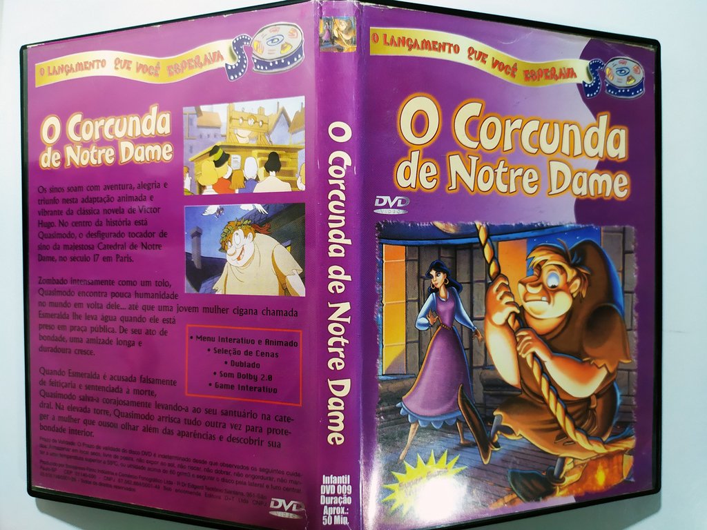 DVD O Corcunda de Notre Dame Animação Game Interativo