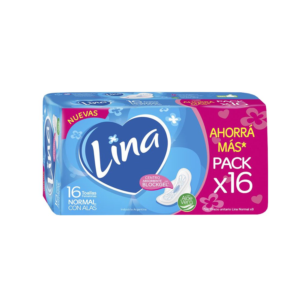 Lina normal con alas x 16 unidades