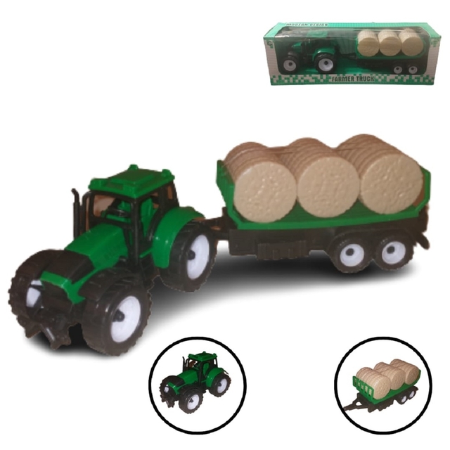 Tractor Camion De Construccion Con Carreta Rollos De Pato