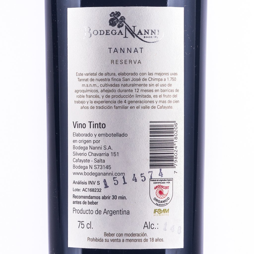 Nanni Reserva Tannat - Comprar en Vinos del Norte