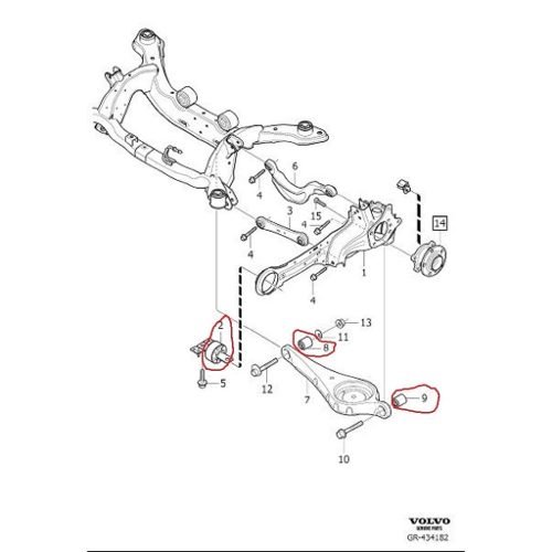 31406349 - Kit Bucha Bandeja Traseira Volvo Xc60