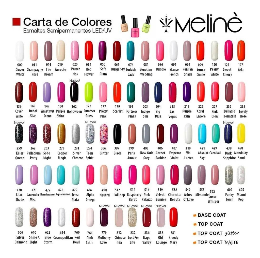 MELINE ESMALTE SEMIPERMANENTE - COMBO X6 - SM COSMETICA