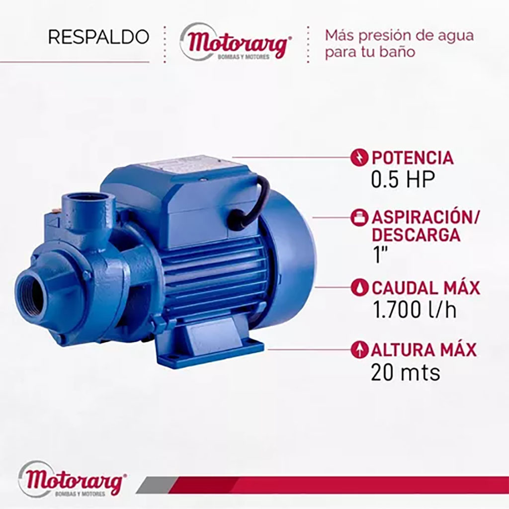 bomba periférica PF50M 0,5 hp 220V Motorarg