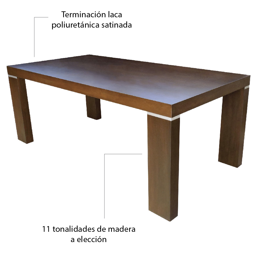 Juego de comedor - Guatambú laqueado - Corradi Hogar