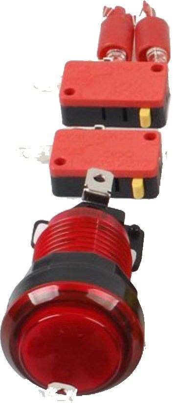 1 Botón arcade 30mm Transparente - Luz round con microswitch y luces led