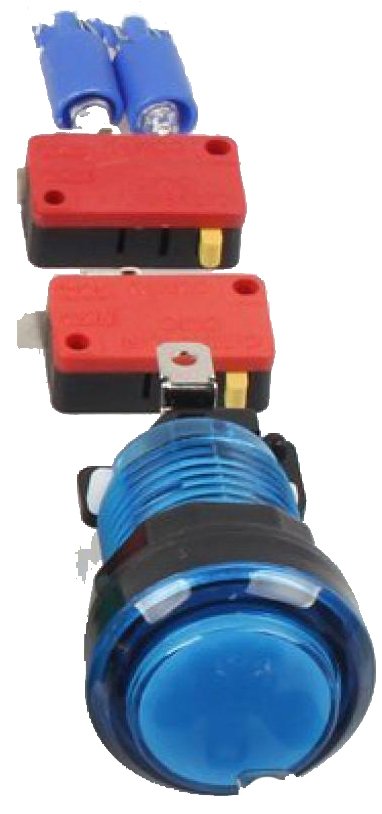 Botón arcade 30mm Transparente - Small round con microswitch y luces led