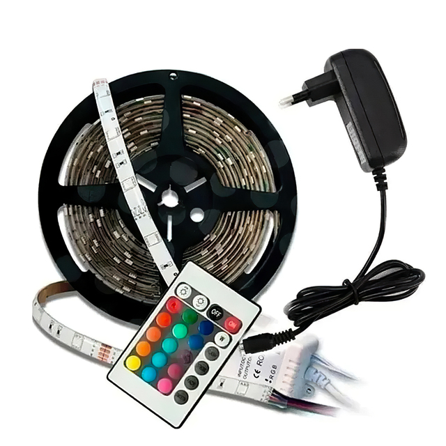 Tira LED RGB 2835 Kit Controlador x 5 Mts Exterior