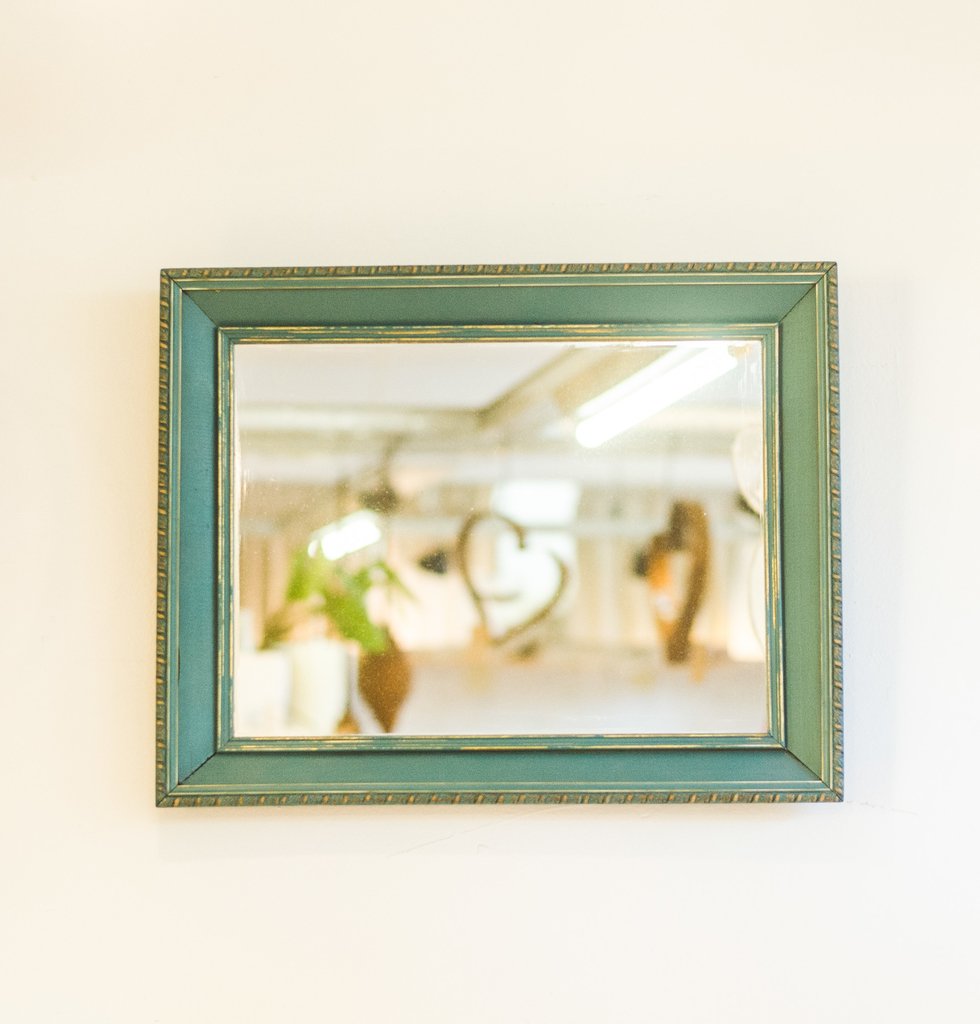 Espejo antiguo azul petróleo - La Ochava Tienda Deco