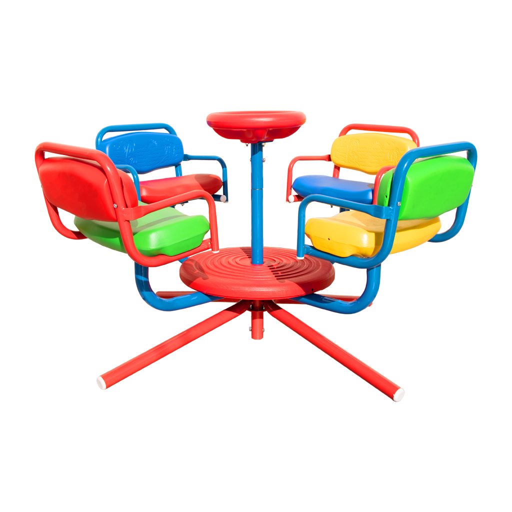 Calesita desarmable con asientos y respaldos en polietileno Rodamiento ...