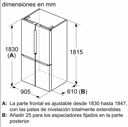 Heladera Bosch Inverter Side By Side 4 Puertas Kfn96vpea