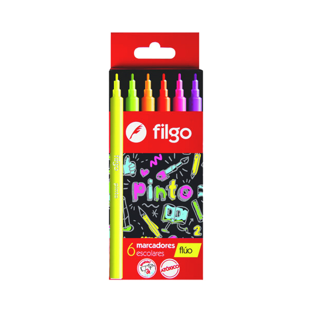 MARCADOR ESCOLAR FILGO FLUO X 6 - Comprar en LiberArte