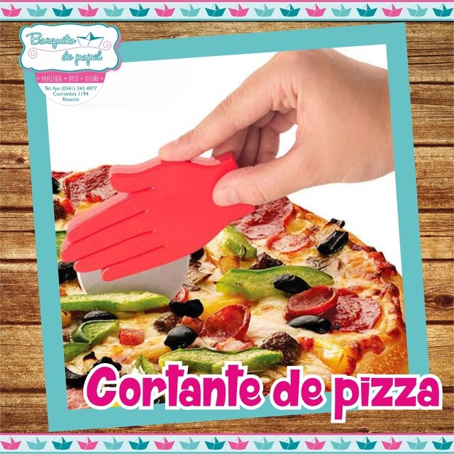 Cortante de pizza forma de mano - Barquito de Papel