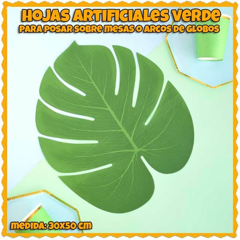Hoja Artificiales GRANDE Verde Sin Tallo