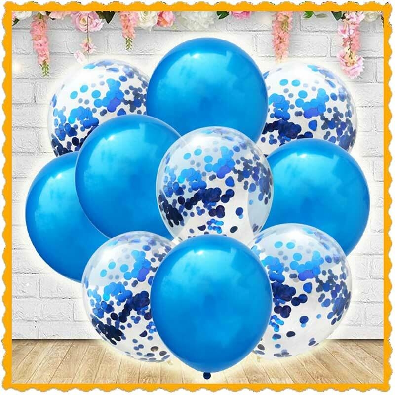 Set De Globos X10 Latex Y Confetis