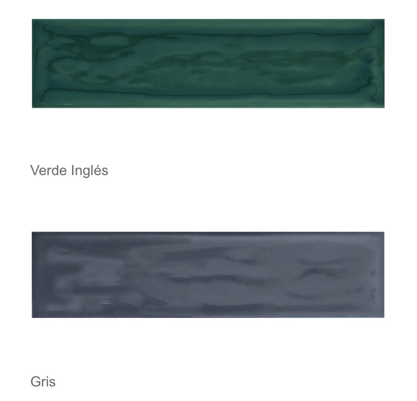 Azulejo Acuarela Iceland verde Ingles 7,7x30,5cm caja 1,17m2