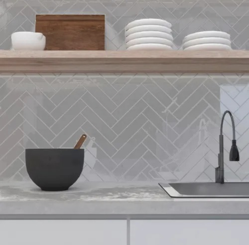 Azulejo Subway Finlandia Acuarela 5x20cm cinza gris brillante