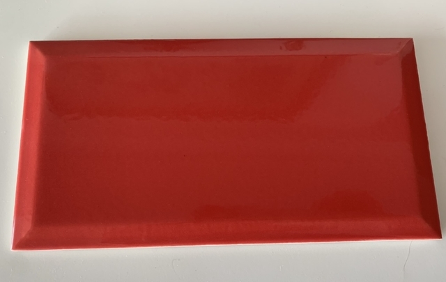 Azulejo Ceramica Acuarela Subway 10x20 Bisel Rojo